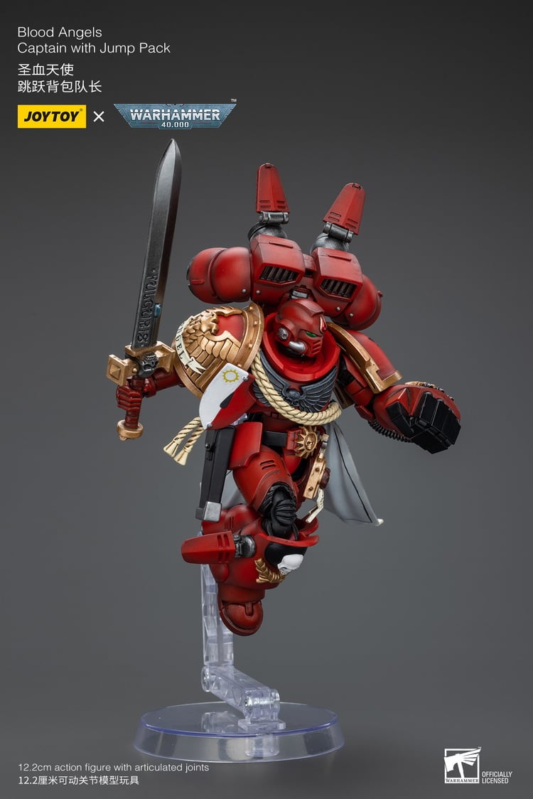 JoyToy JT4997 1/18 Warhammer 40,000 Blood Angels Captain With Jump Pack ...