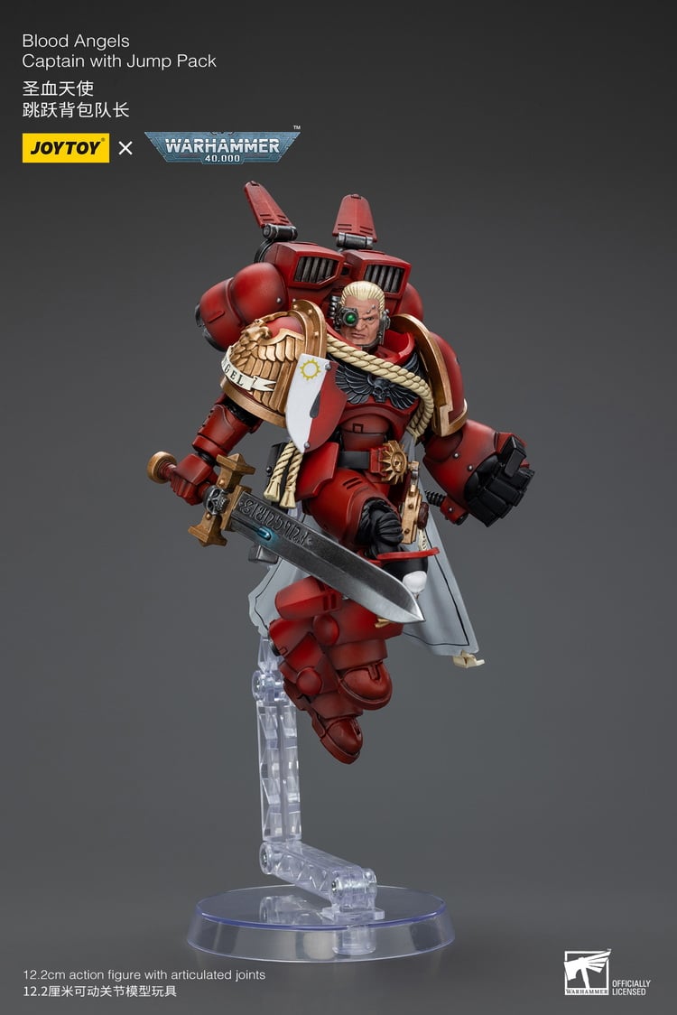 JoyToy JT4997 1/18 Warhammer 40,000 Blood Angels Captain With Jump Pack ...